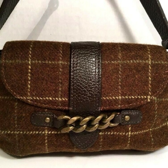 J. Crew | Bags | J Crew Small Brown Wool Chain Strap Handbag | Poshmark